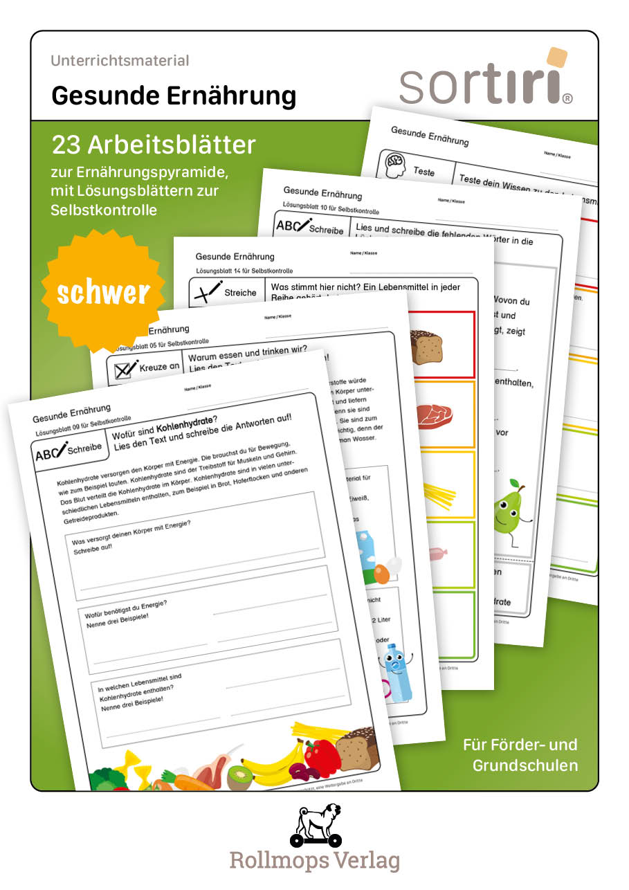 Gesunde Ernährung, Arbeitsblätter schwer – Rollmops Verlag